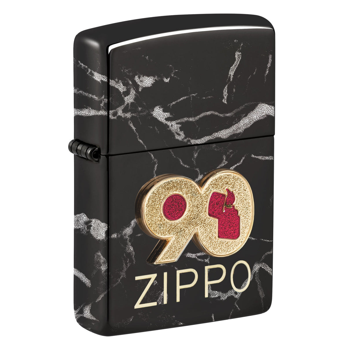 Exclusive Zippo 90th Anniversary Lighter - High Polish Black, Gold ...