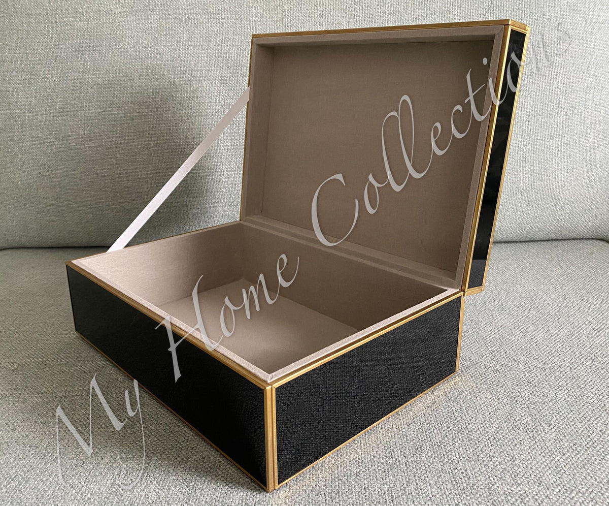 Polished Glass Jewellery Box Medusa Gold & Black – My Home Collections