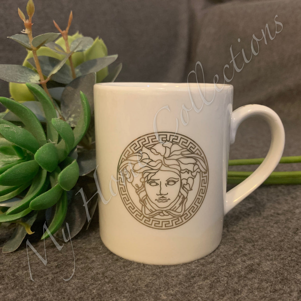 Small Silver Medusa Ceramic Coffee Mug with Handle 200ml – My Home ...